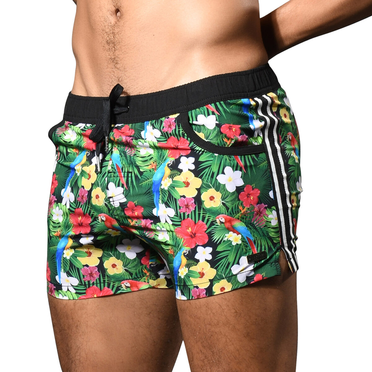 Andrew Christian Tropical Birds Swim Shorts - Men's Underwear Club